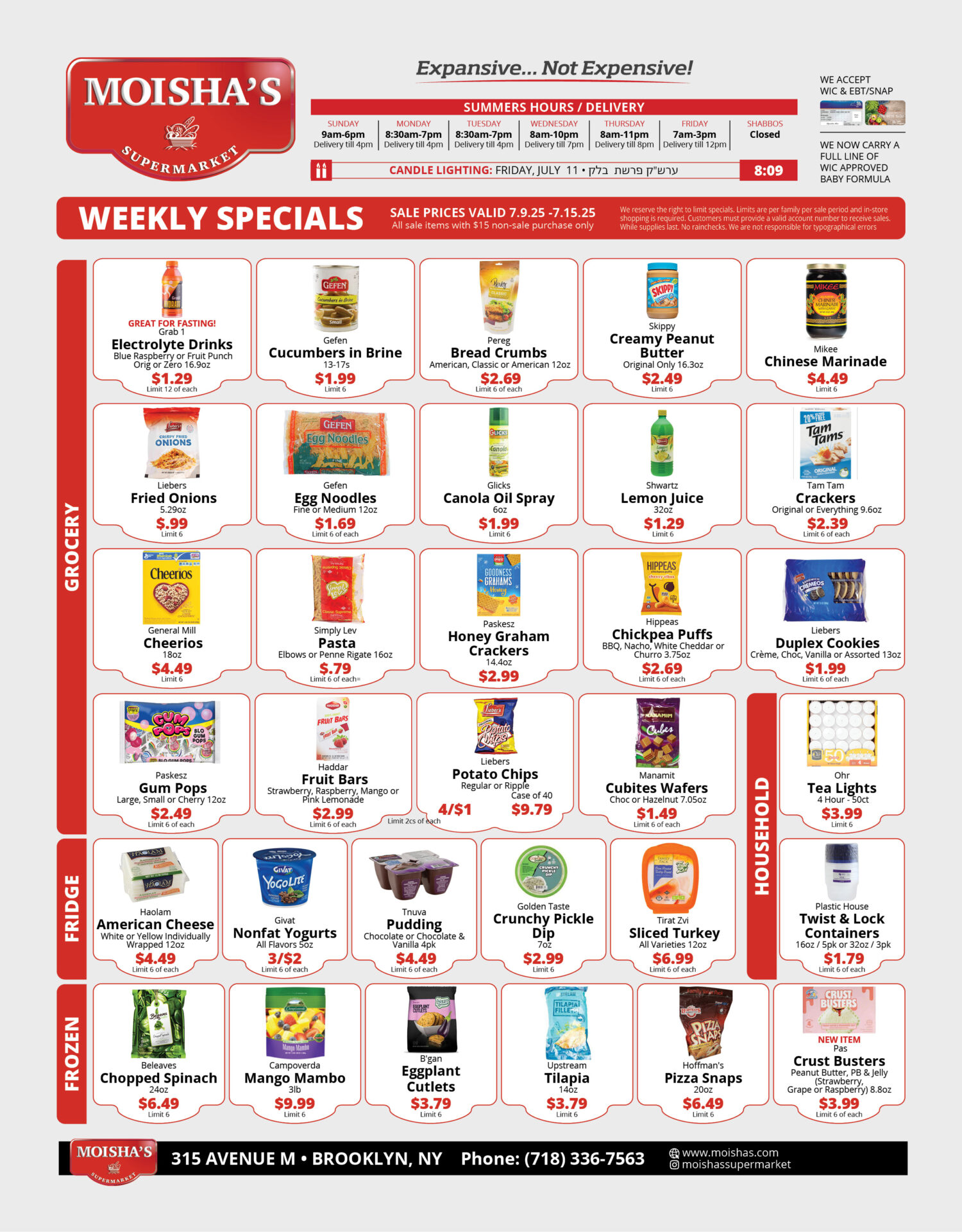 In Store Specials - Moishas